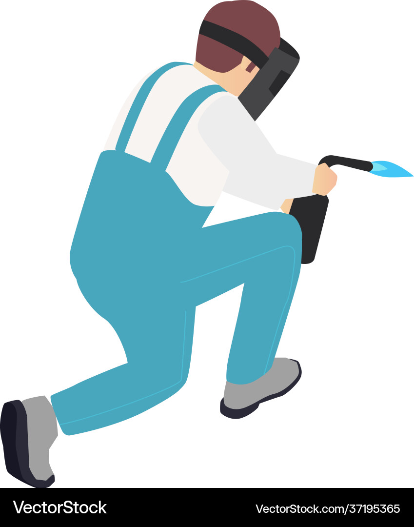 Welder at work composition Royalty Free Vector Image