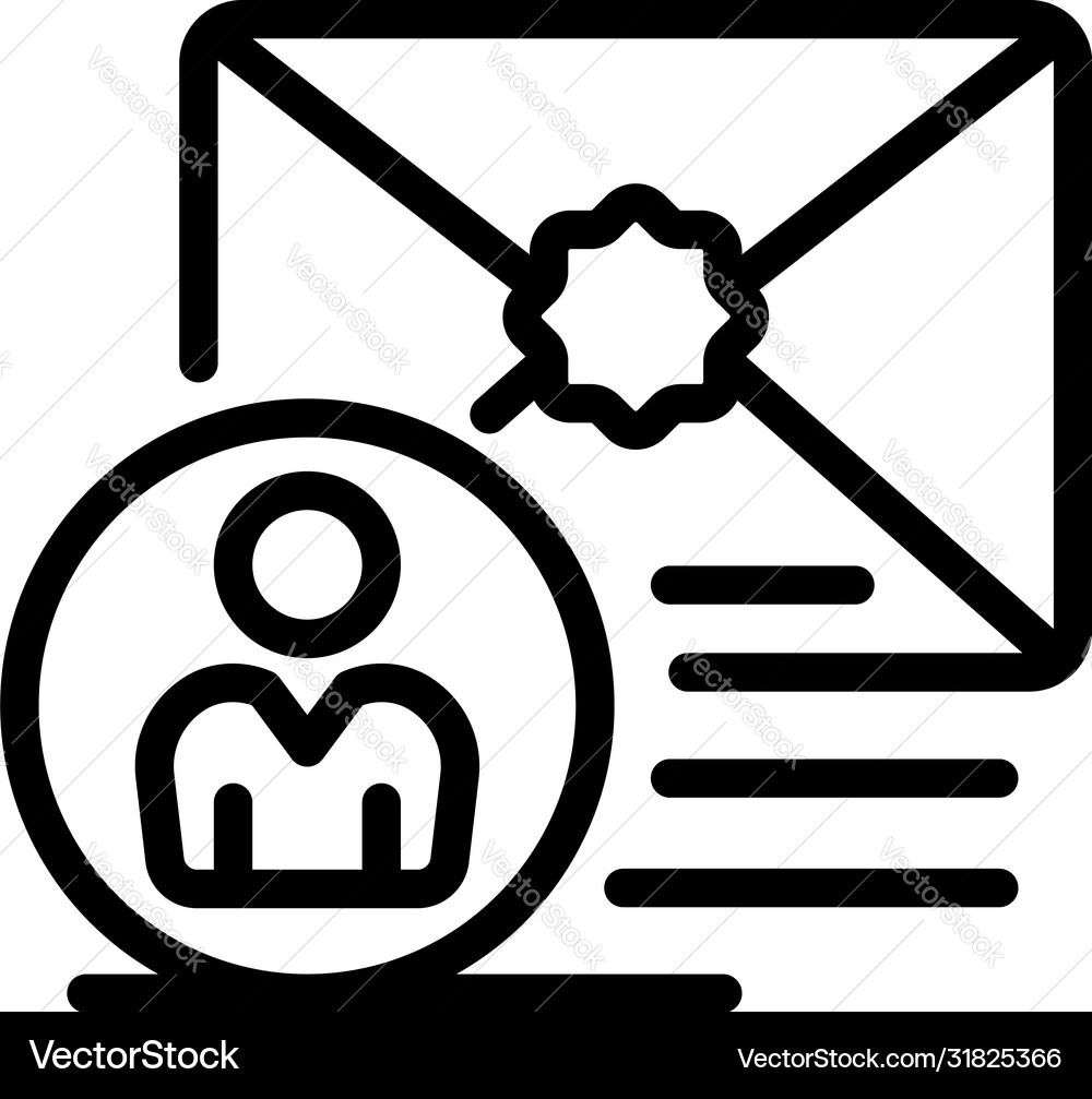 Email to client icon outline style Royalty Free Vector Image