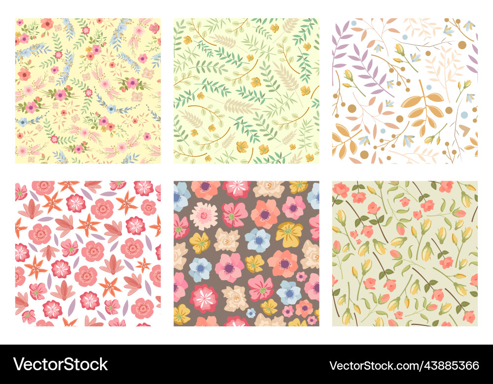 Floral Botanical Pattern Royalty Free Vector Image