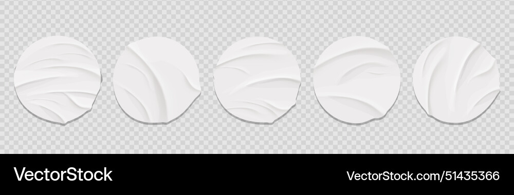 Glued circle paper wrinkled effect sticker empty Vector Image