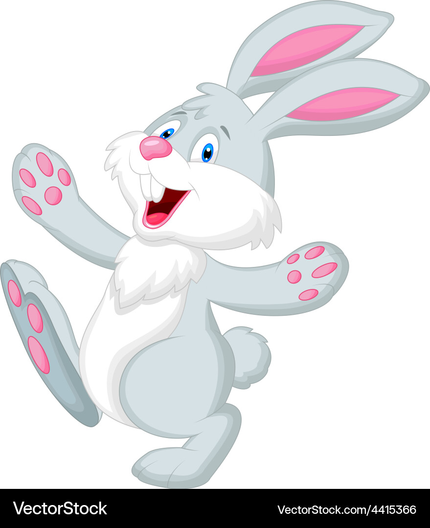 Happy rabbit cartoon Royalty Free Vector Image