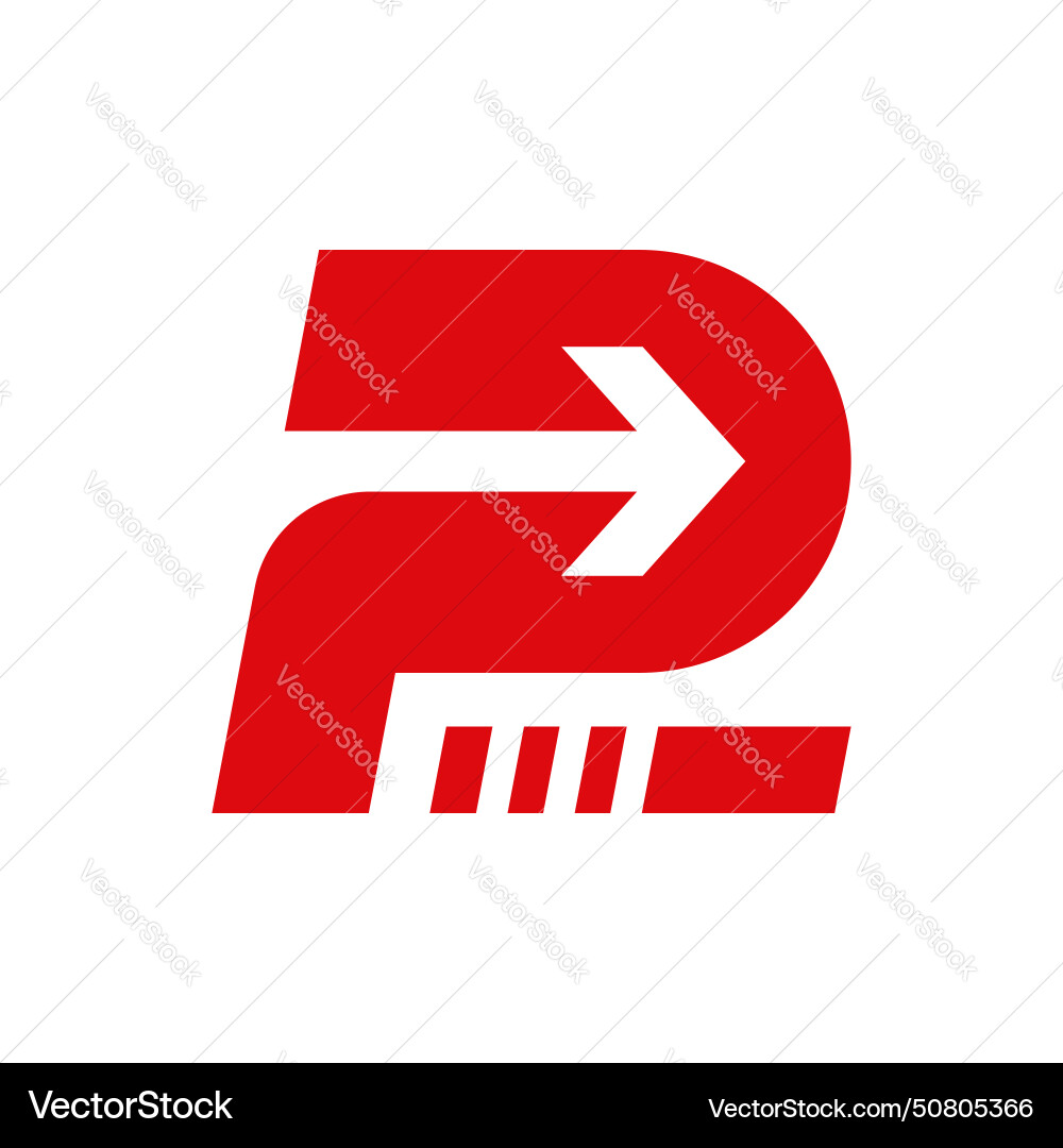 Letter p arrow logo Royalty Free Vector Image - VectorStock