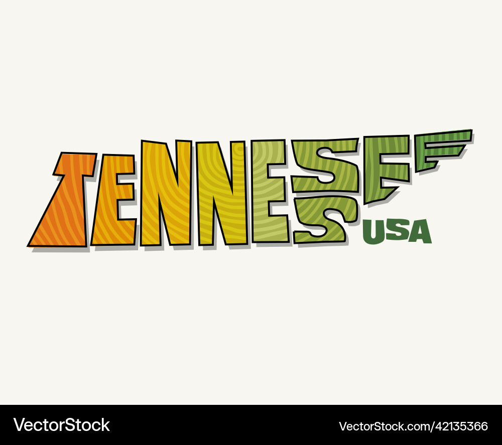 Tennessee with name distorted into state shape Vector Image