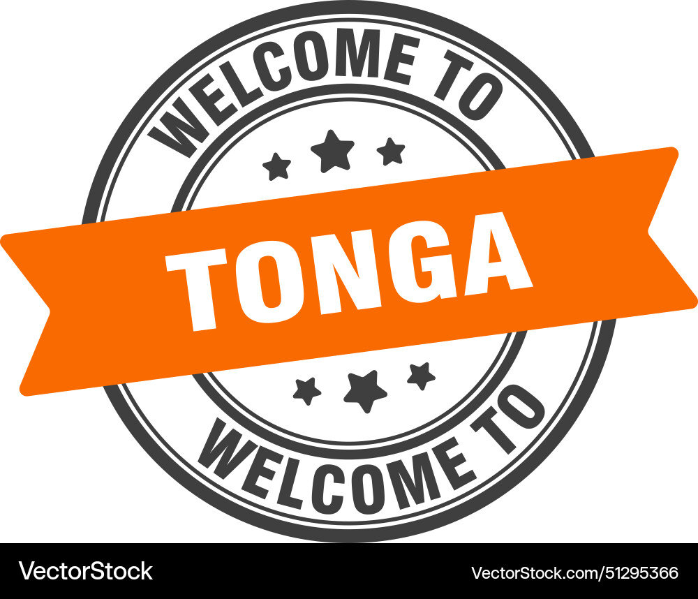 Welcome to tonga stamp round sign Royalty Free Vector Image