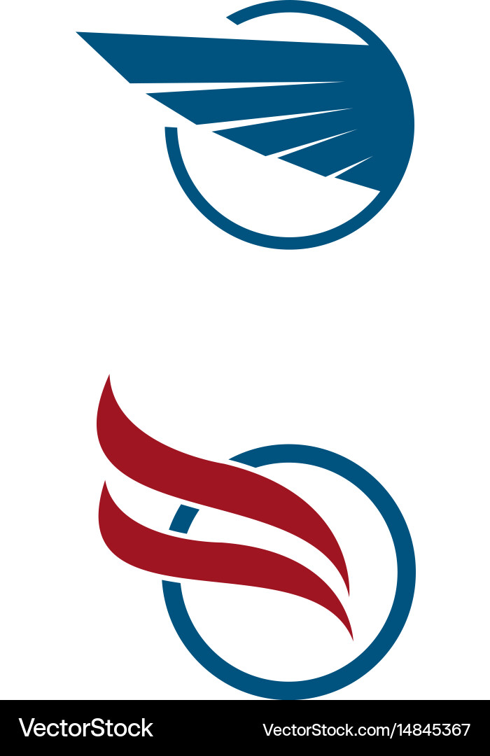 Aviation company emblem logo design Royalty Free Vector