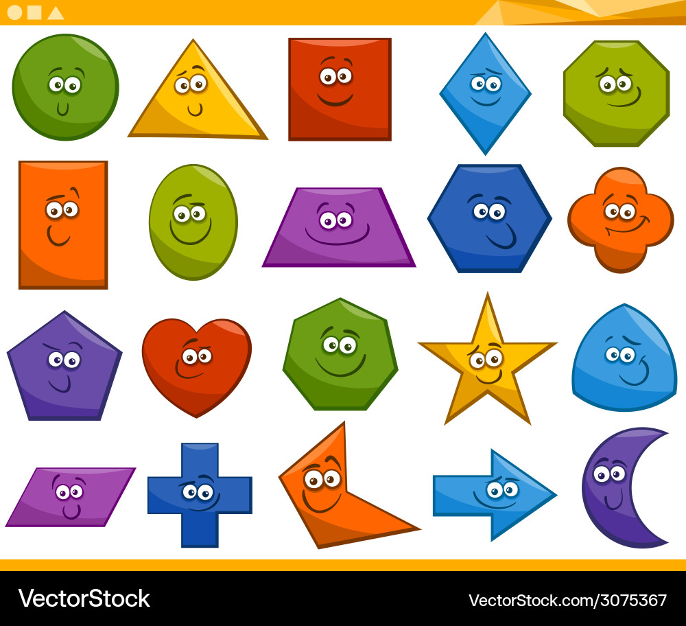 Colorful Geometric Shapes for Kids Royalty Free Vector Image