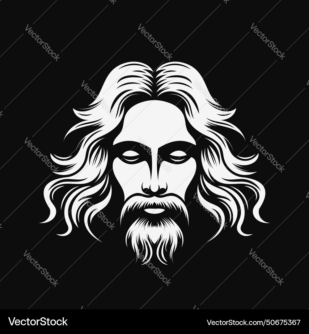 Jesus Christ Face Icon Royalty Free Vector Image