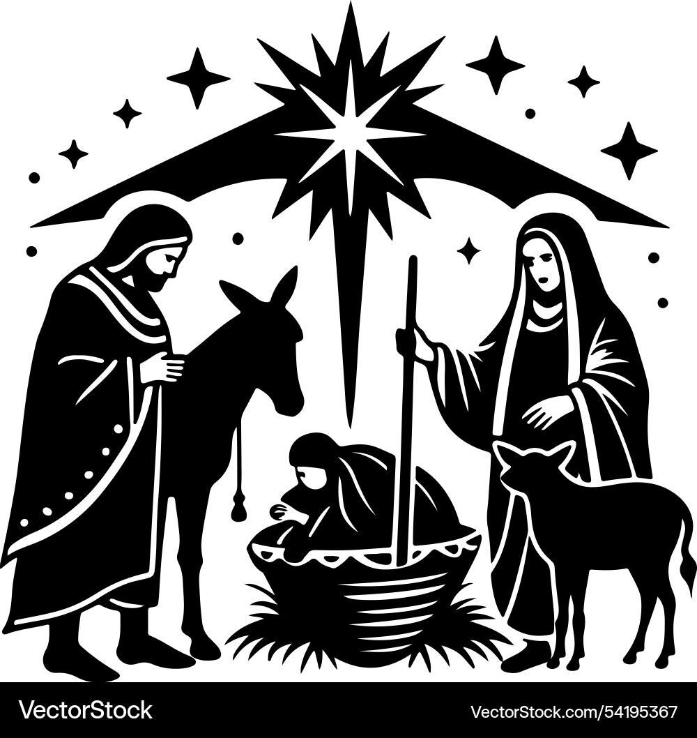 Nativity scene depicting mary Royalty Free Vector Image