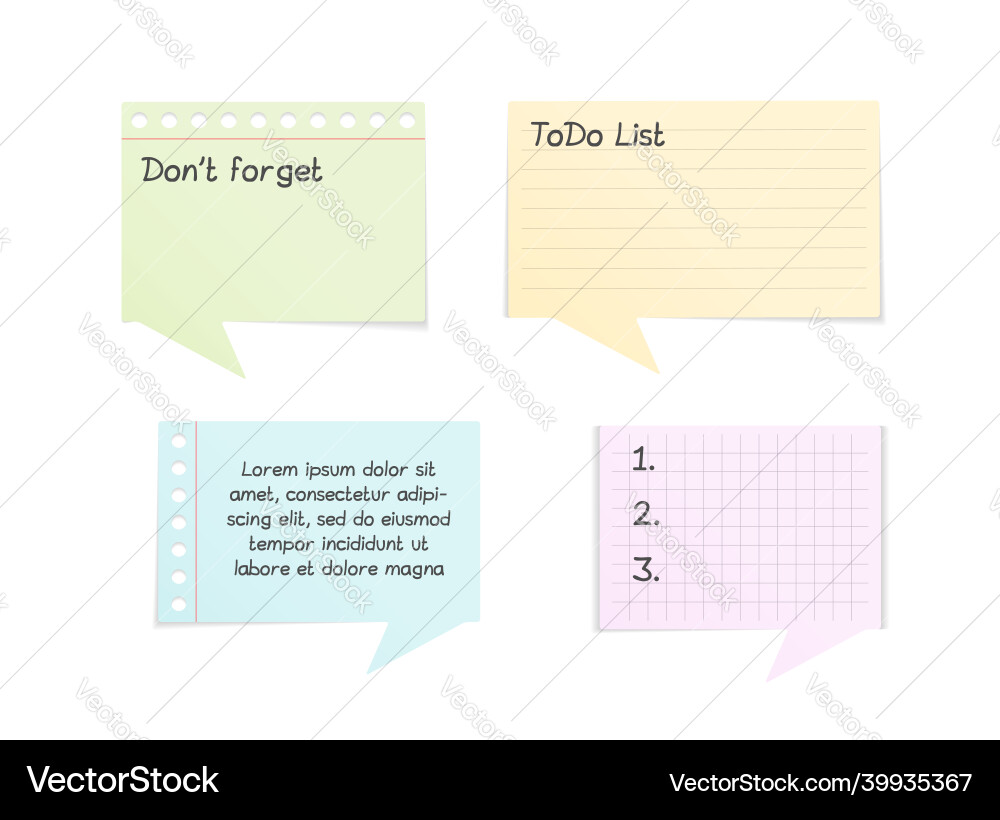 Paper notes Royalty Free Vector Image - VectorStock