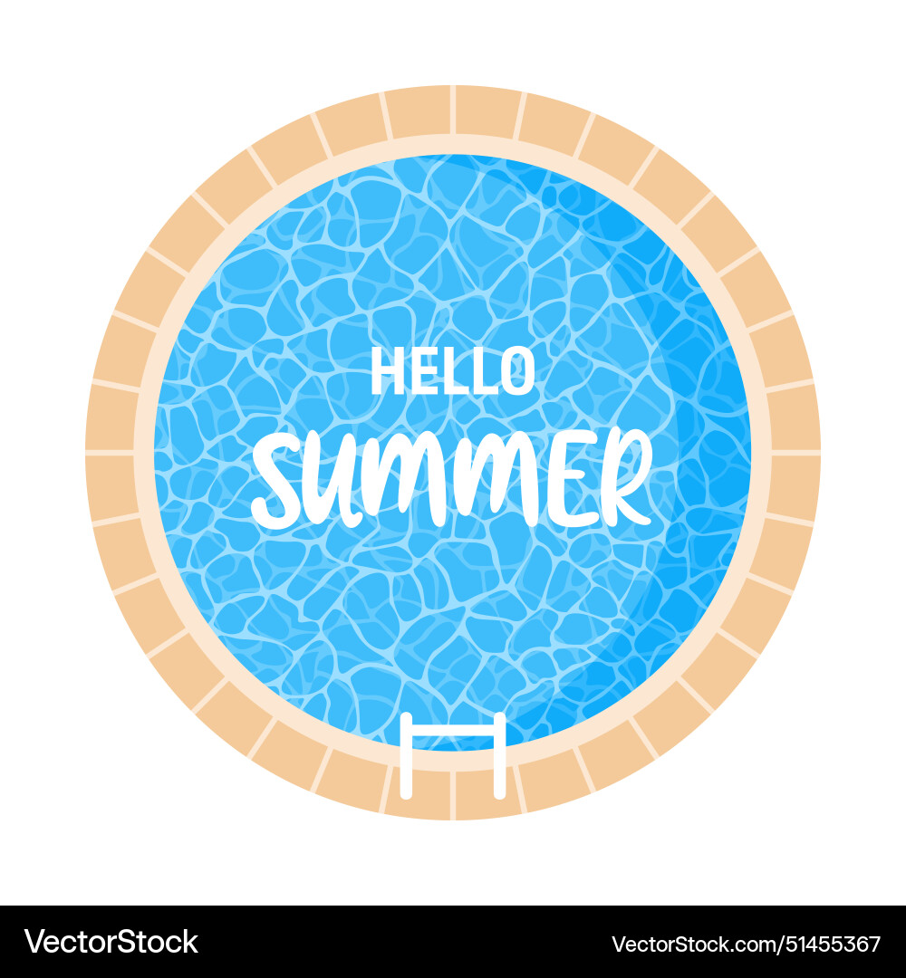 Round swimming pool isolated on white background Vector Image