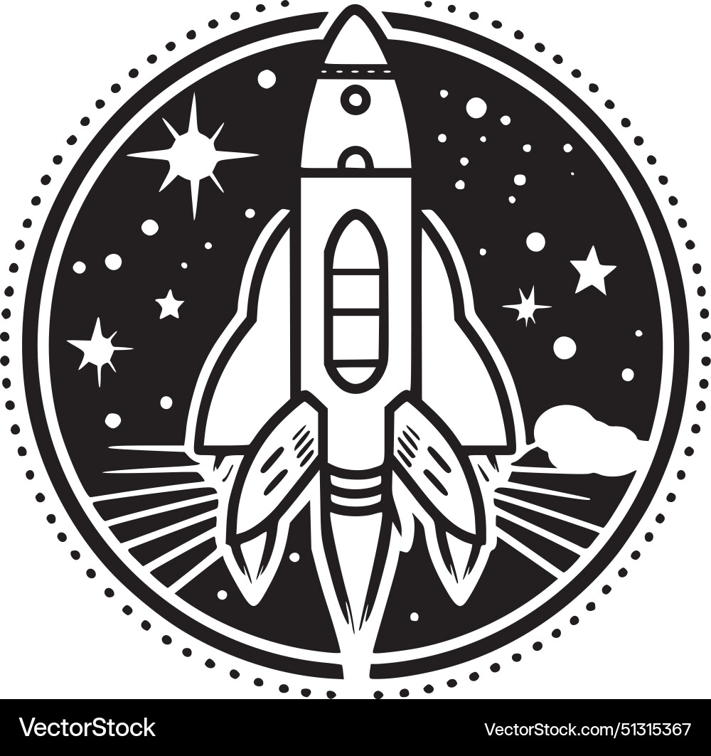 Space - black and white Royalty Free Vector Image