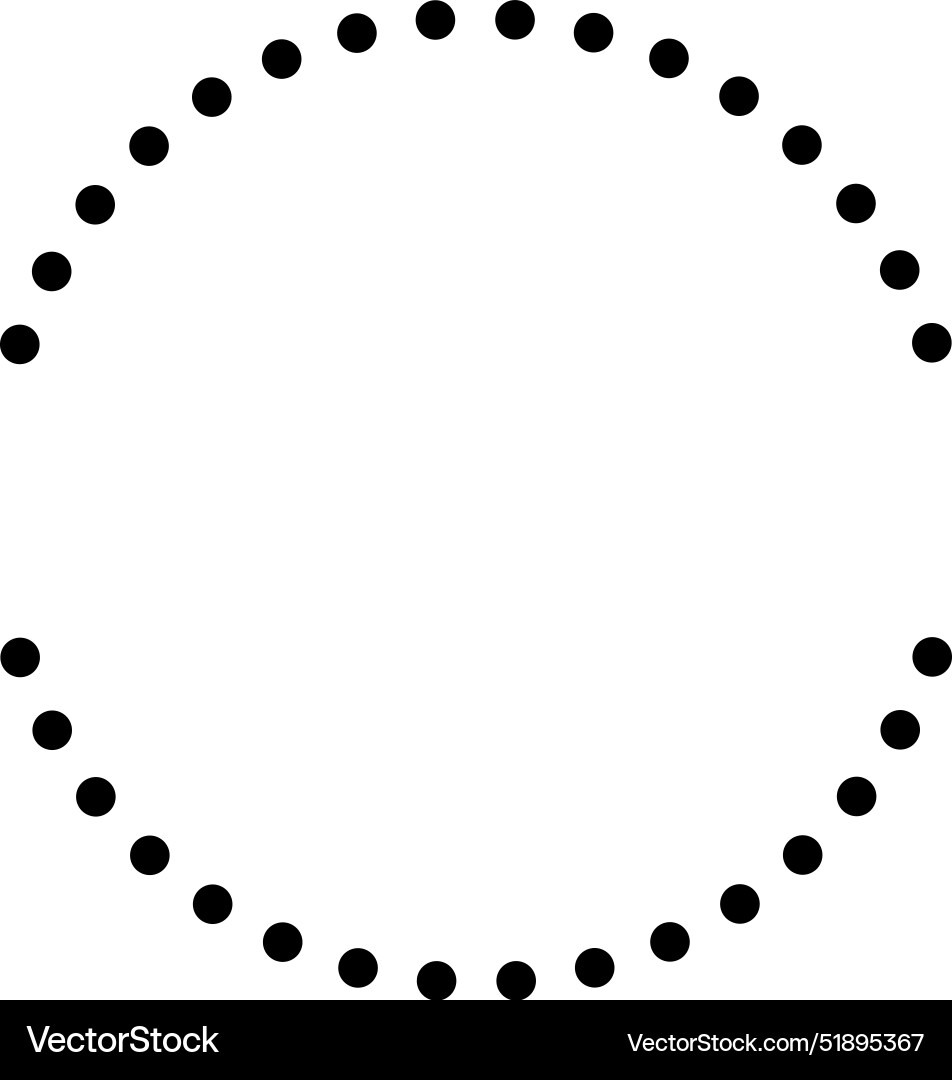 Split black dotted circle border geometric Vector Image