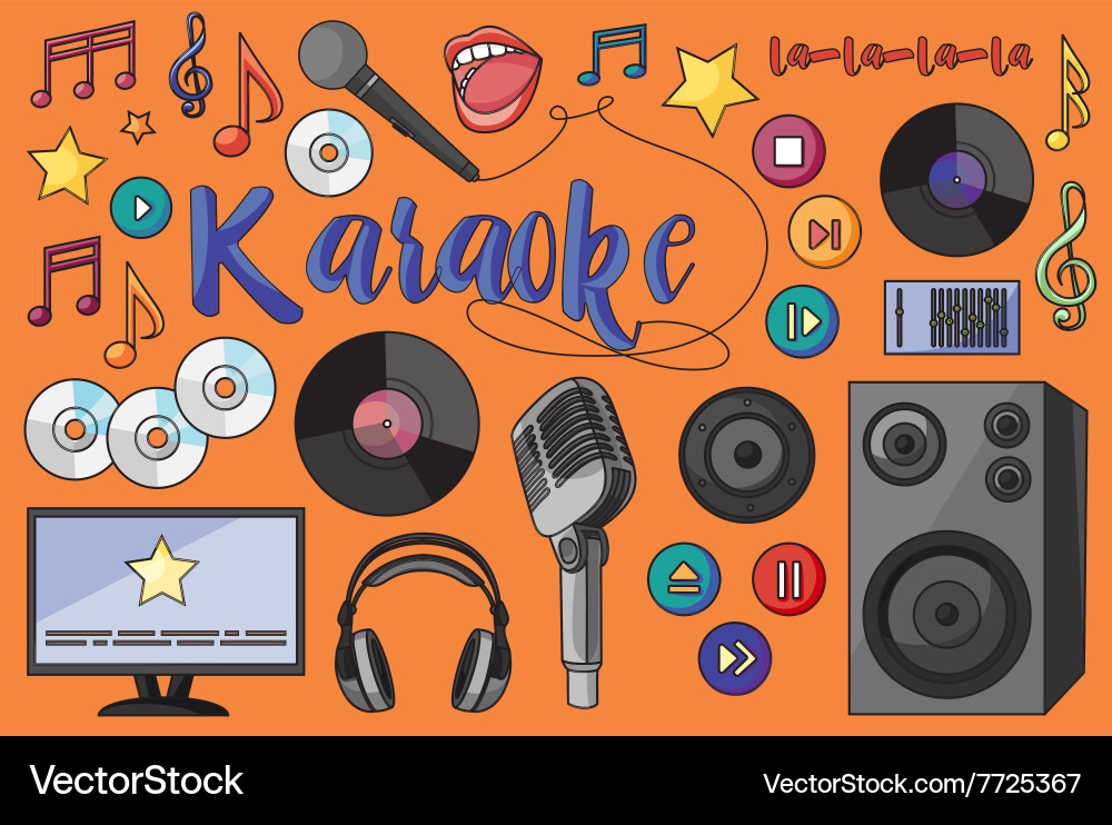 Theme of karaoke Royalty Free Vector Image - VectorStock