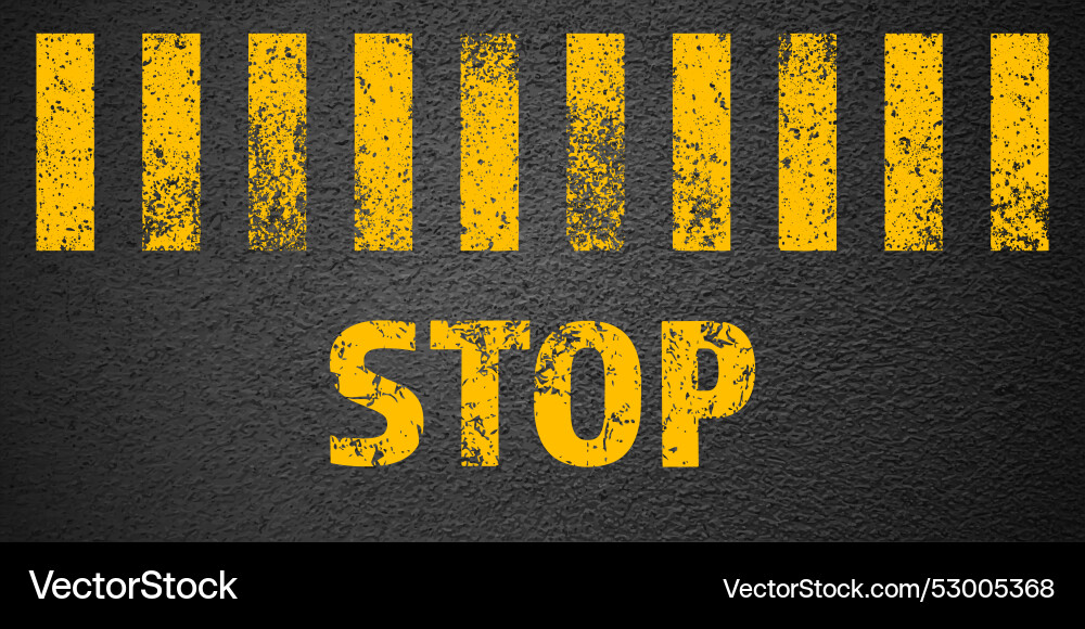 Asphalt road with stop lane marking concrete Vector Image