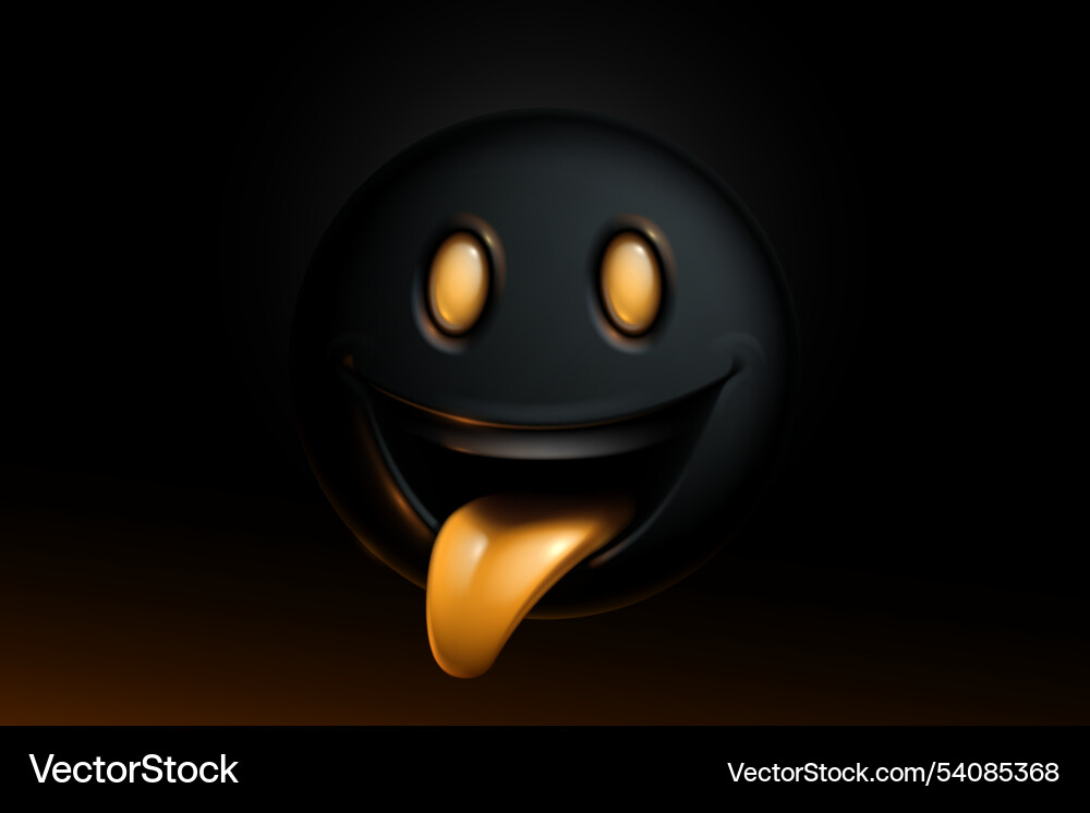 Black Smiley Face with Bright Eyes Royalty Free Vector Image