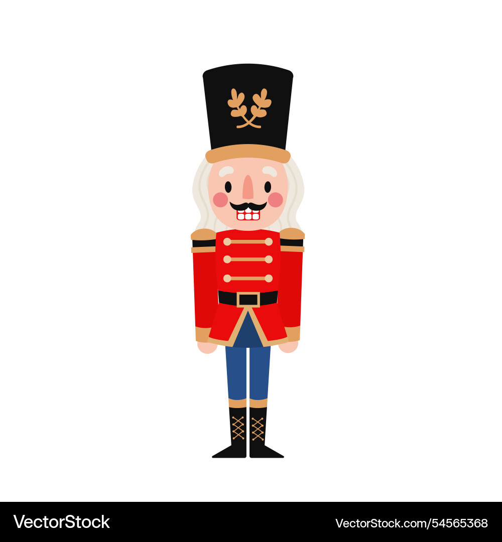 Christmas nutcracker isolated on white background Vector Image