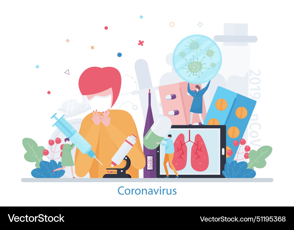 Coronavirus concept modern flat design Royalty Free Vector