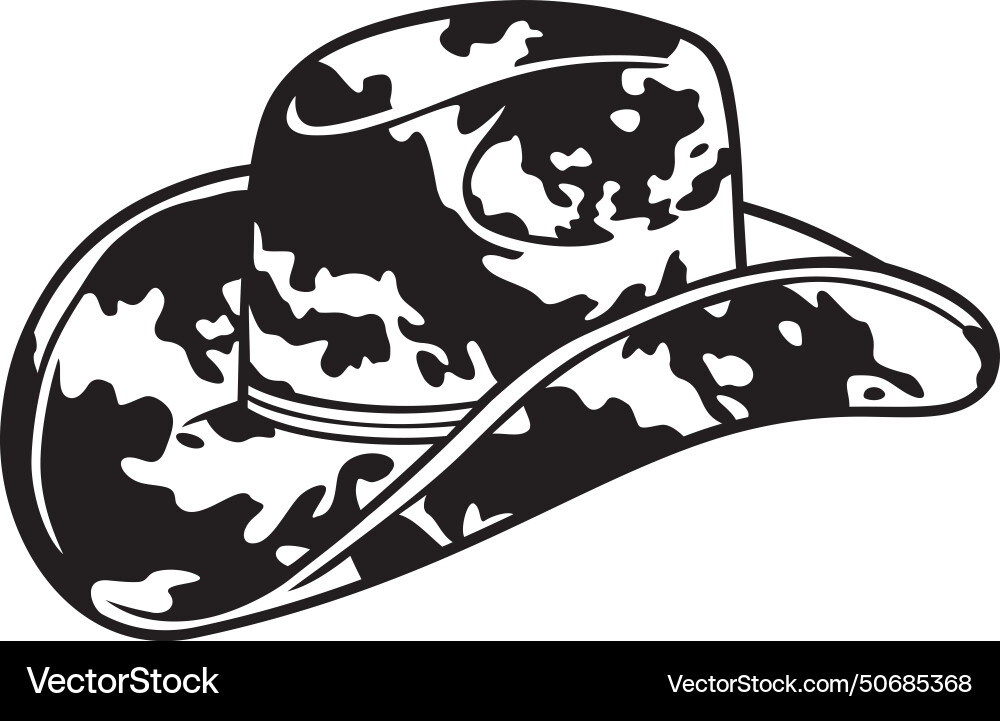 Cowboy hat with cow print Royalty Free Vector Image