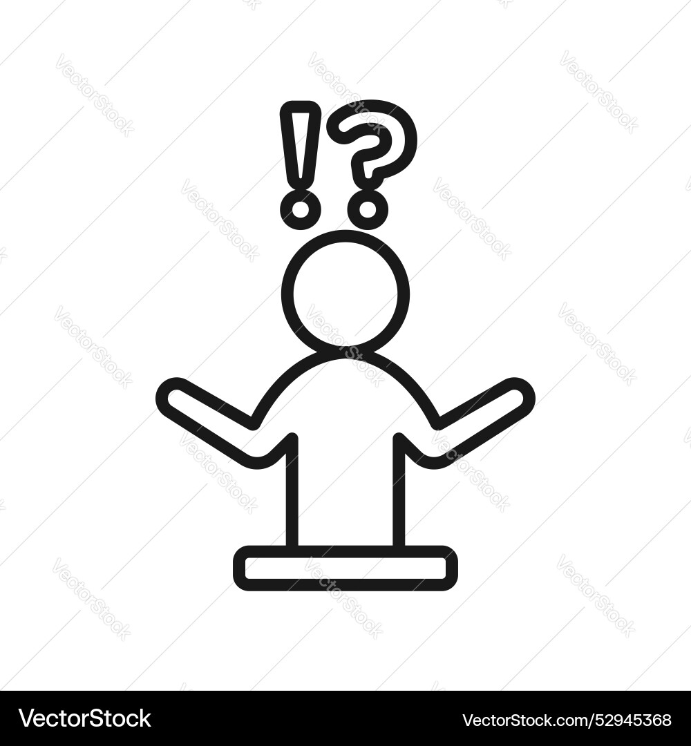 Curious human line icon isolated on white Vector Image