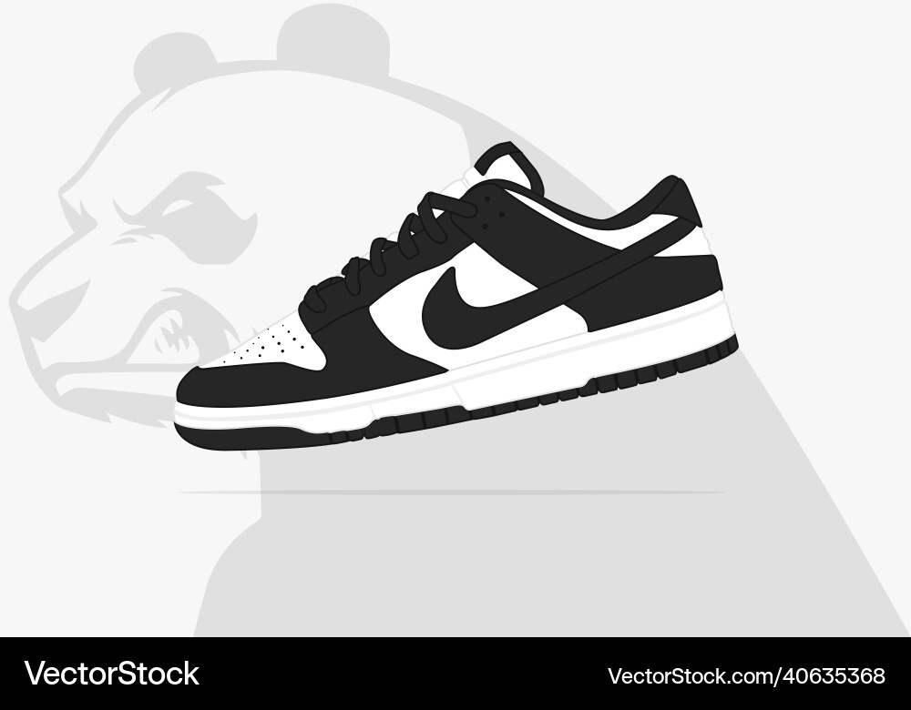 Dunk low panda Royalty Free Vector Image - VectorStock