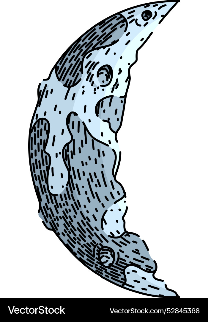 Lunar moon sketch hand drawn Royalty Free Vector Image