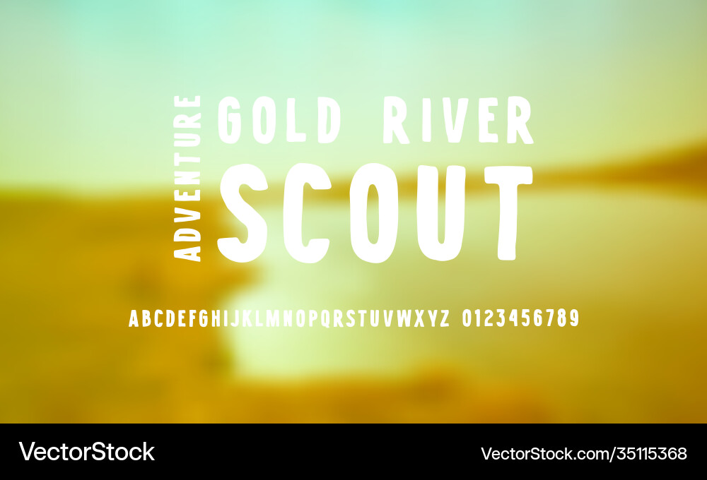 Narrow sans serif font in style handmade Vector Image