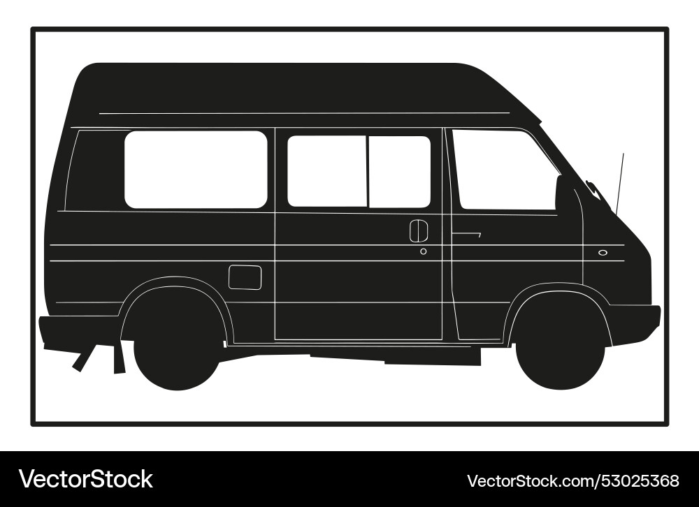 Van icon silhouette cargo minibus Royalty Free Vector Image