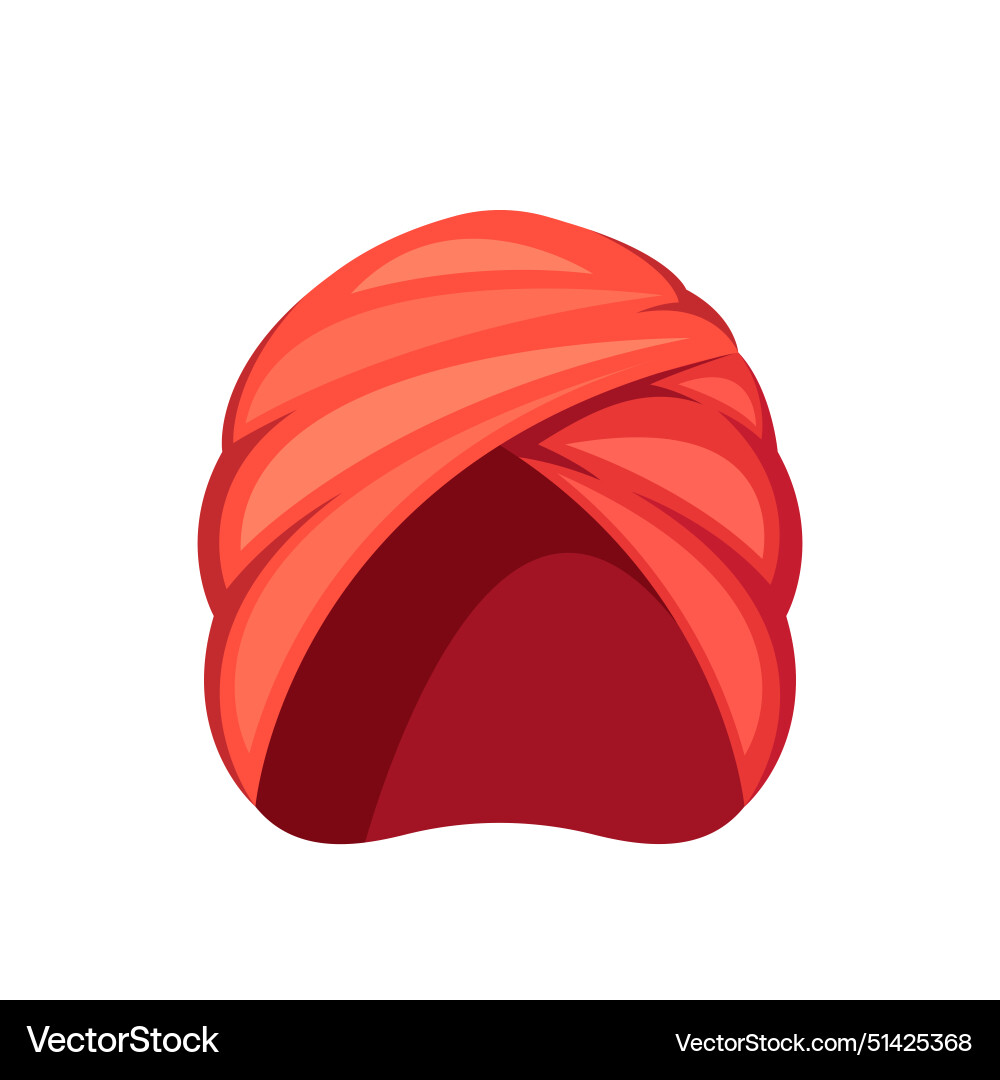Vibrant red eastern turban featuring intricate Vector Image