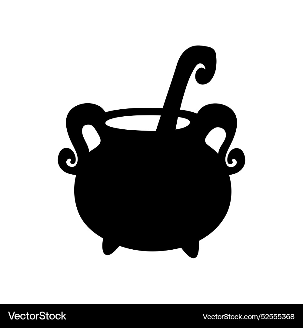 Witch pot in simple style Royalty Free Vector Image
