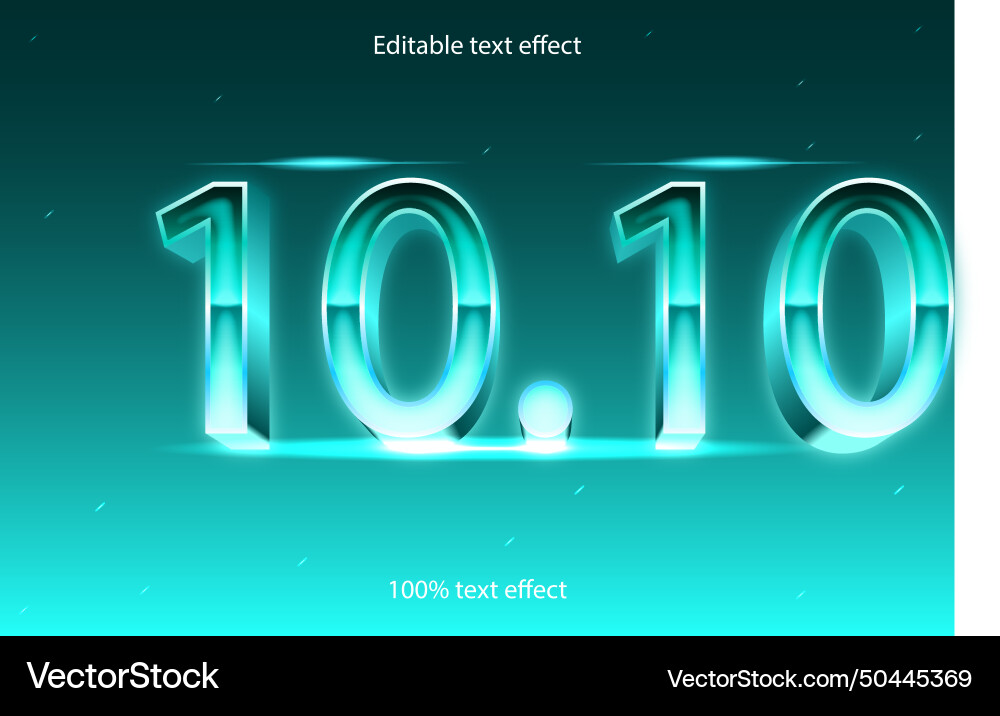 1010 editable text effect retro with neon style Vector Image
