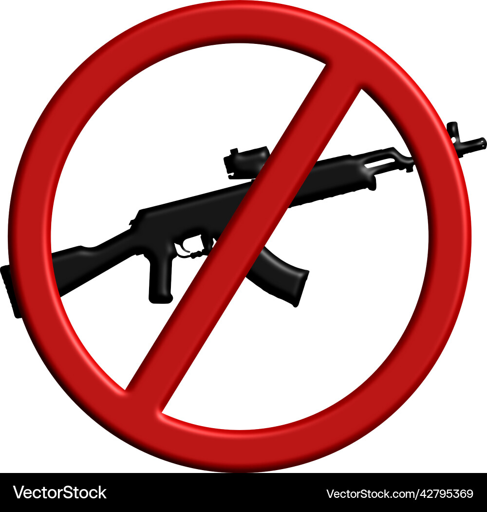 Assault weapon ban Royalty Free Vector Image - VectorStock