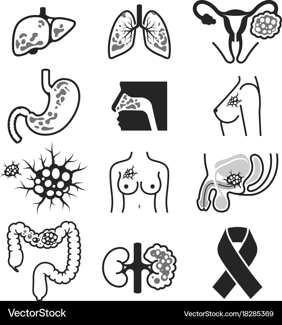 Cancer icons set Royalty Free Vector Image - VectorStock