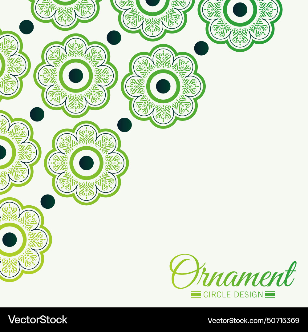Green circle border pattern background Royalty Free Vector