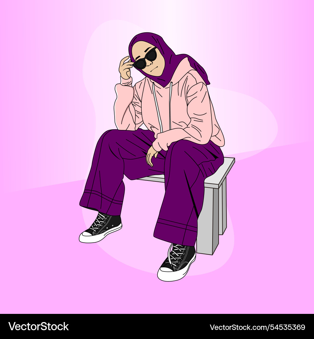 Hijab style Royalty Free Vector Image - VectorStock