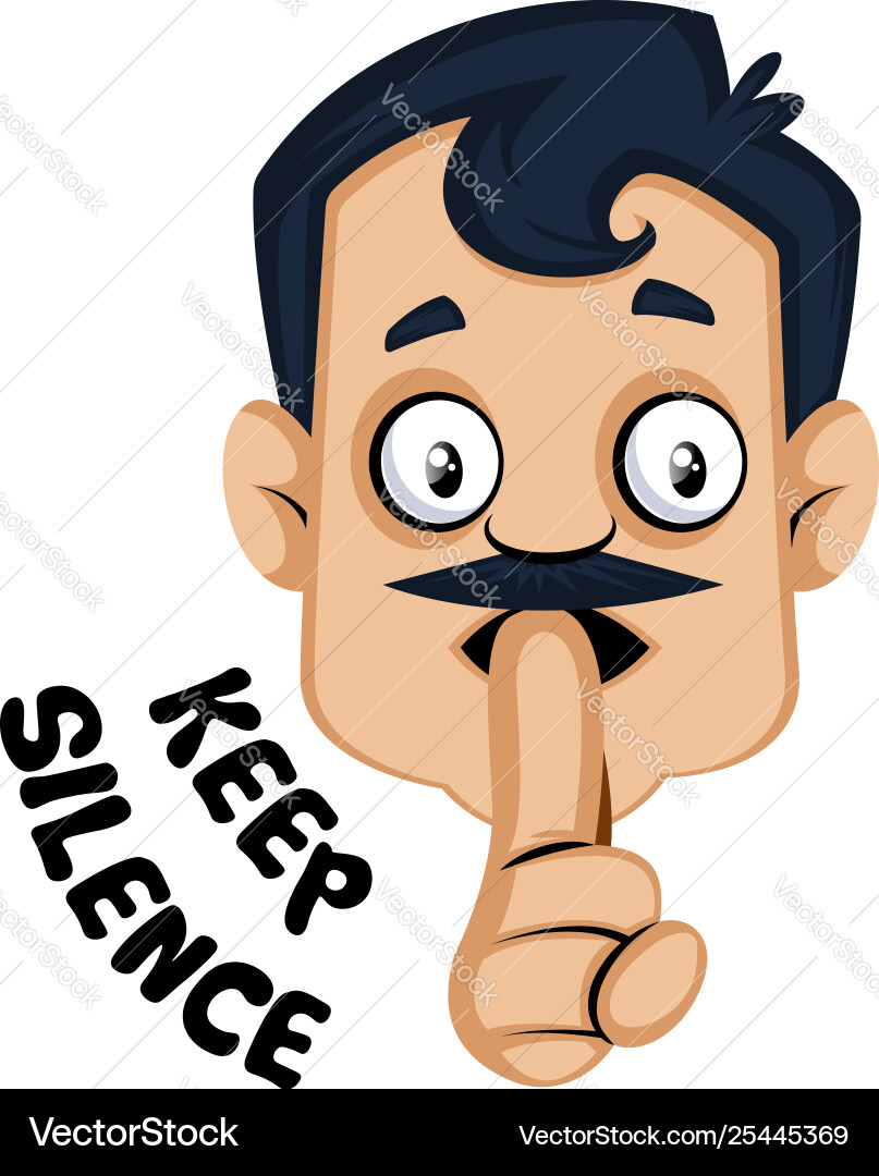 Man is showing keep silence gesture on white Vector Image