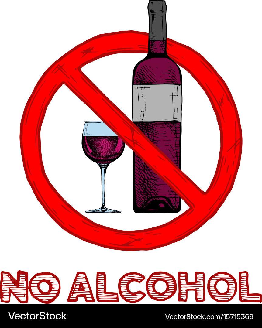 No alcohol sign Royalty Free Vector Image - VectorStock