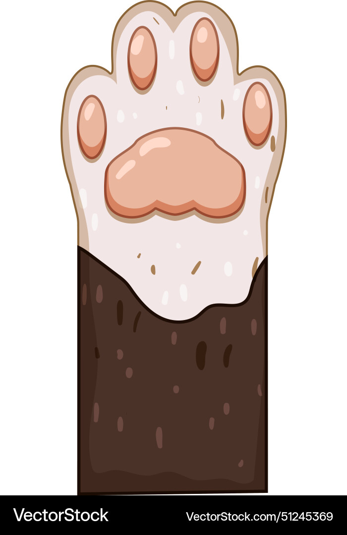 Silhouette cat paw cartoon Royalty Free Vector Image