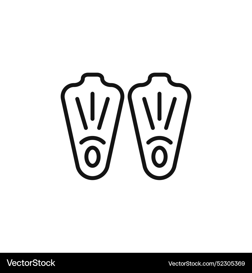 Swimming flippers icon outline collection Vector Image Swimming flippers icon outline collection Vector Image