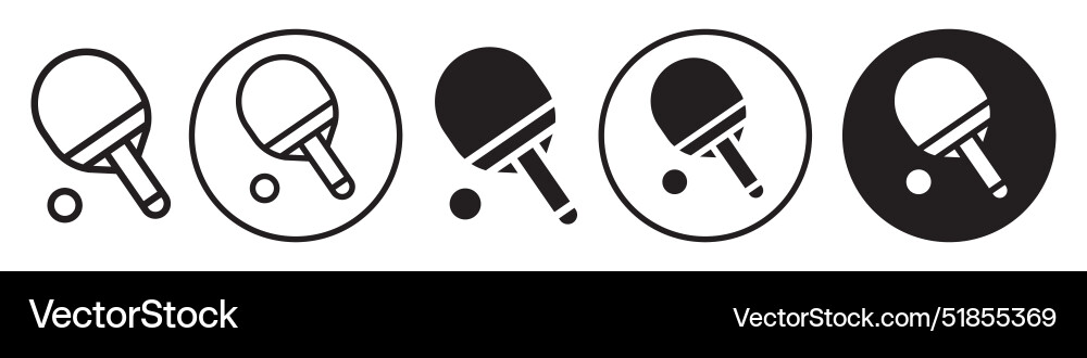 Table tennis line icon set collection for web Vector Image