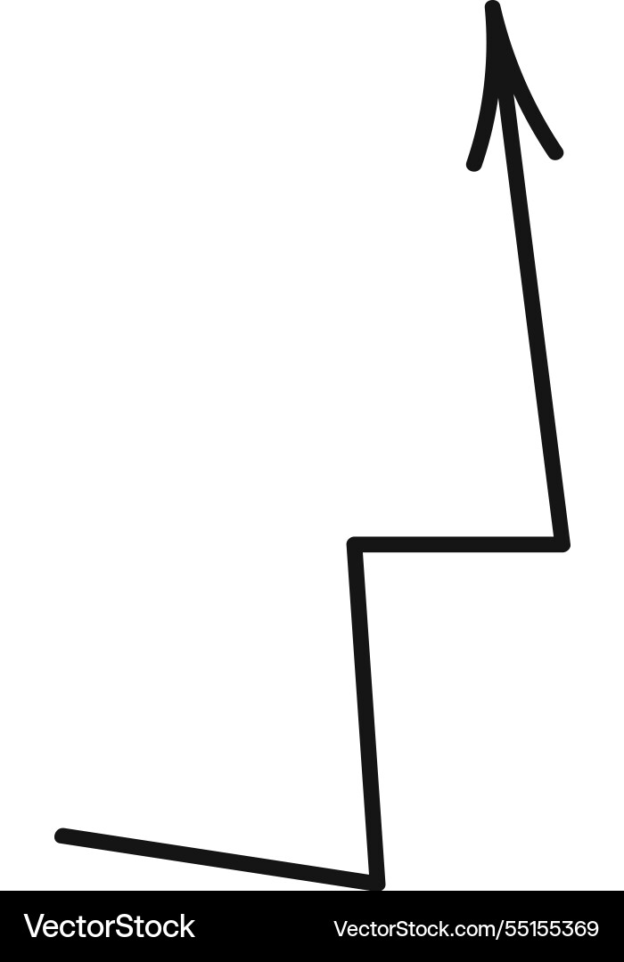 Zigzag upward arrow drawing symbol Royalty Free Vector Image