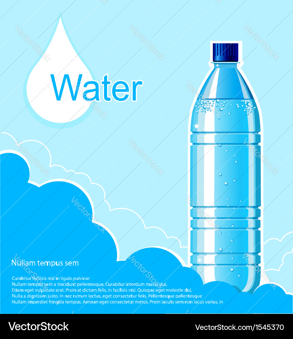 Bottle of clean water background Royalty Free Vector Image