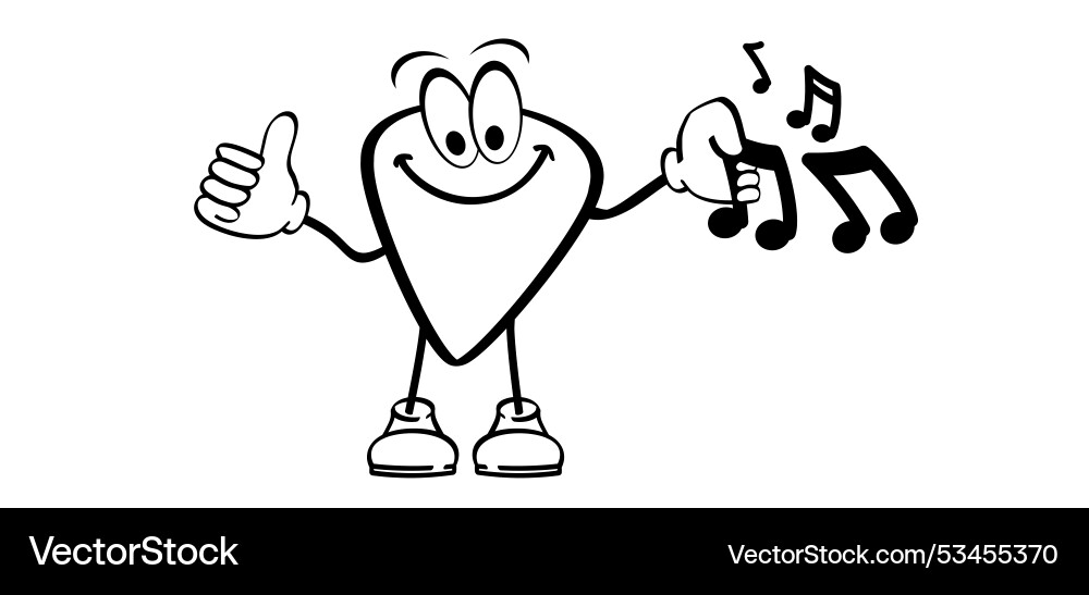 Cartoon mascot guitar picks or plectrum comic Vector Image