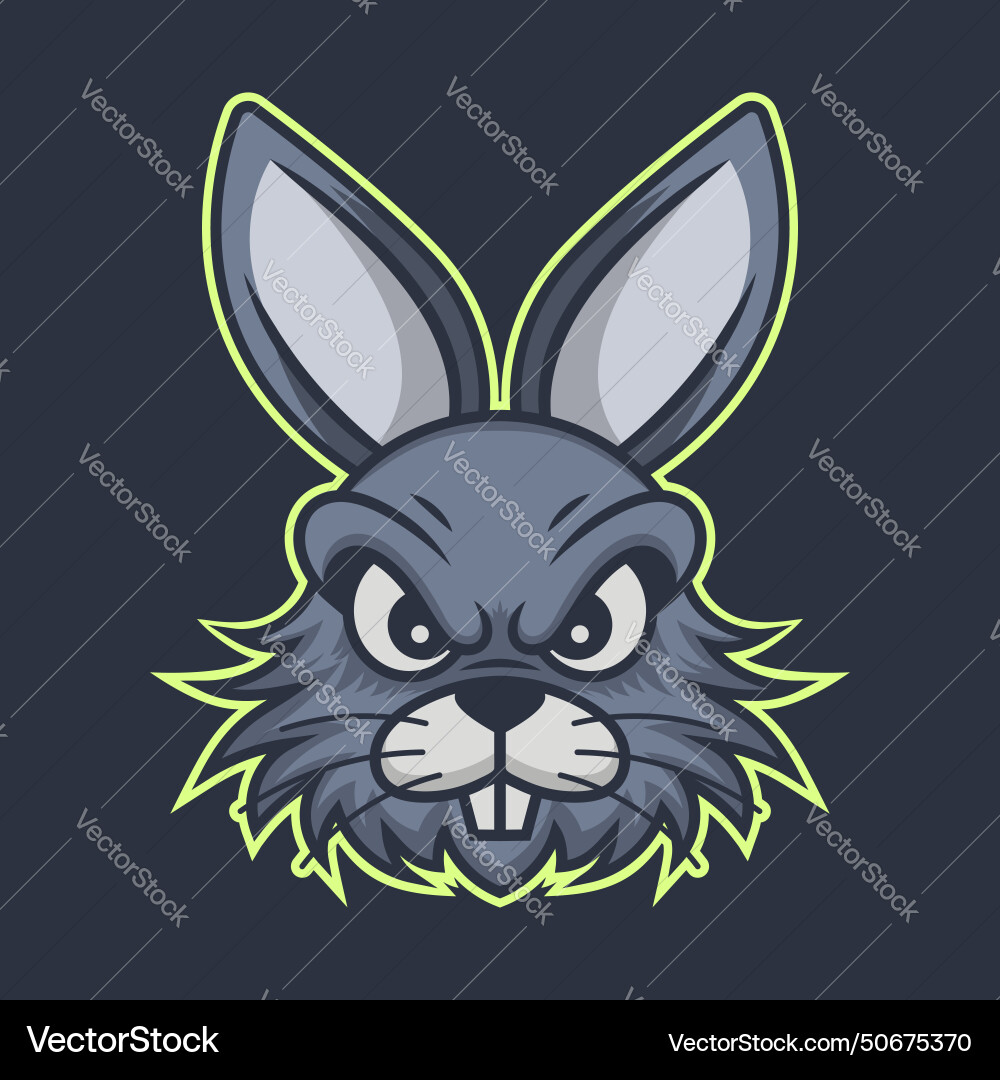 Crazy rabbit mascot design Royalty Free Vector Image