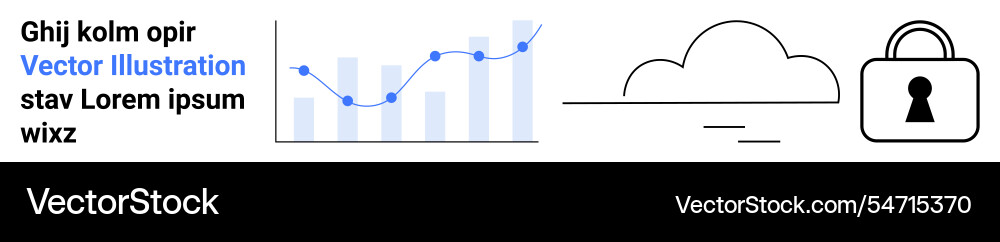 Data analysis and cloud security infographic Vector Image