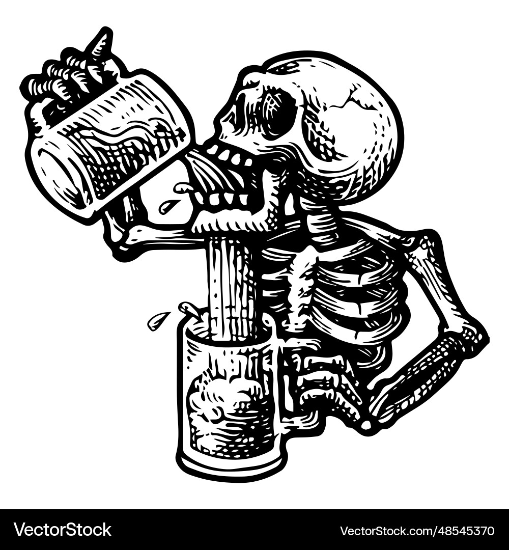 Drunk skull Royalty Free Vector Image - VectorStock