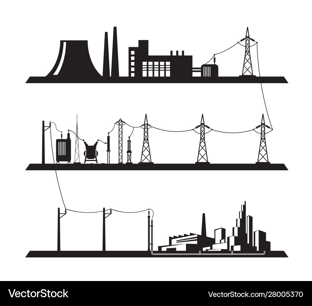 Electrical power grid Royalty Free Vector Image