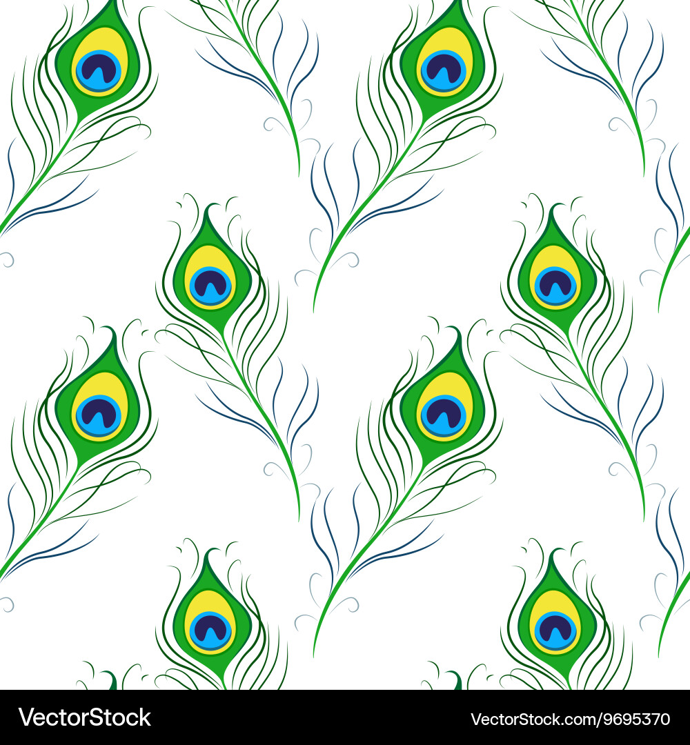 Peacock Feather Seamless Pattern Royalty Free Vector Image