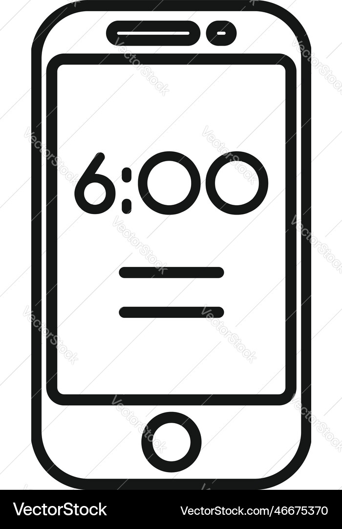 Phone alarm clock icon outline sleep Royalty Free Vector