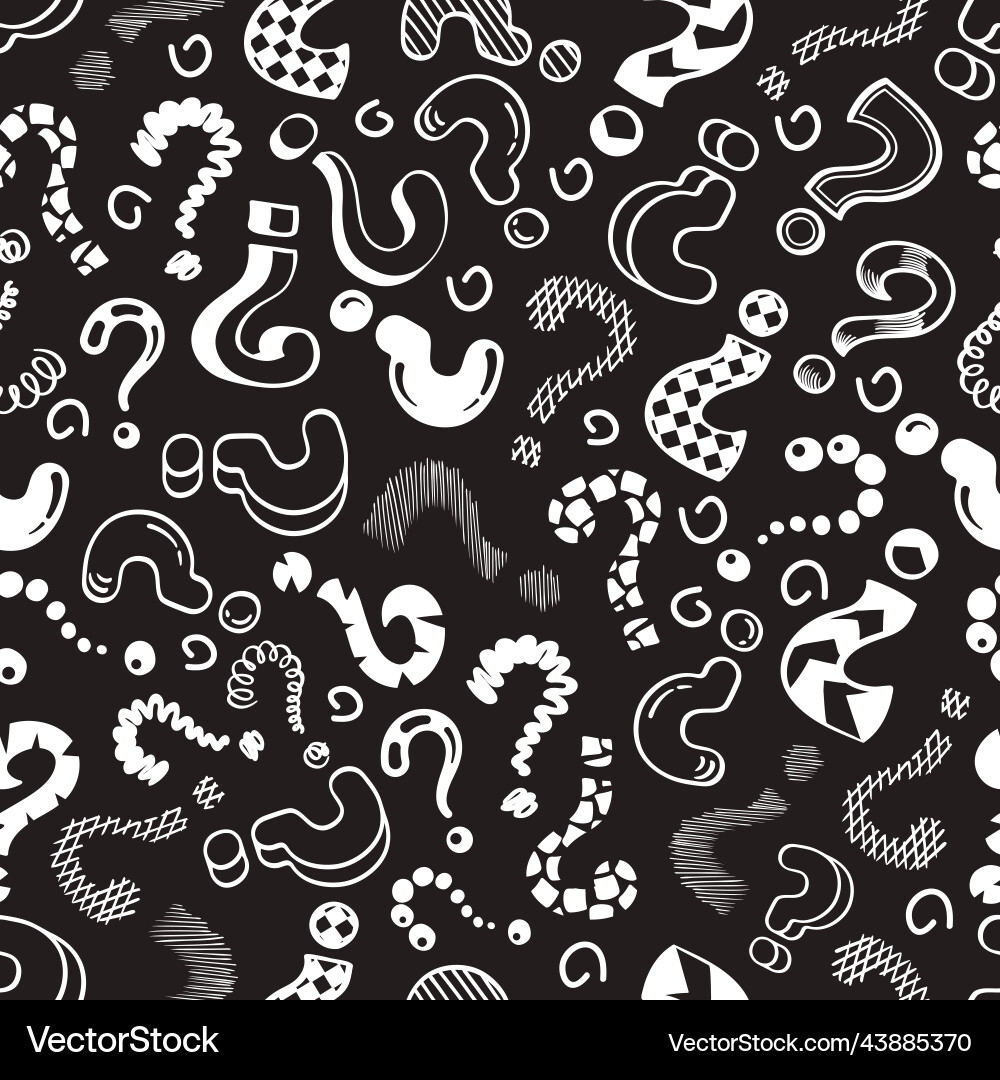 Question marks pattern random simple letters from Vector Image