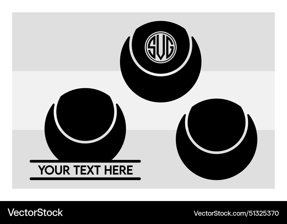 Tennis ball svg silhouette monogram Royalty Free Vector
